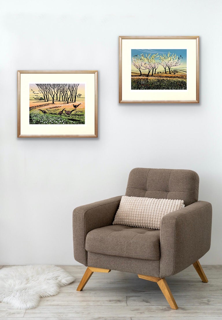 Rob Barnes - Snowdrop Swathe and Blossom in the Wind diptych For Sale ...
