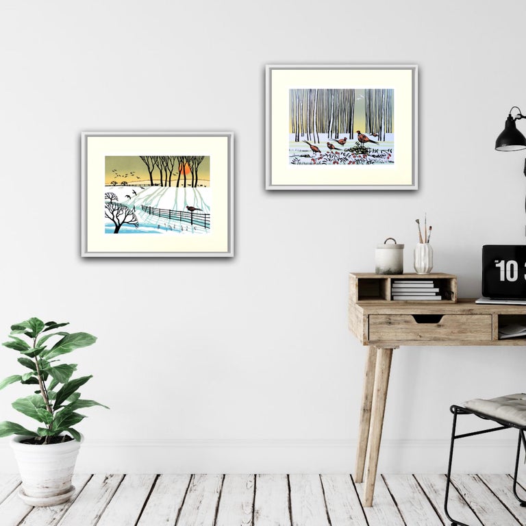 Rob Barnes - Winter Shadows and Snow Trees For Sale at 1stDibs