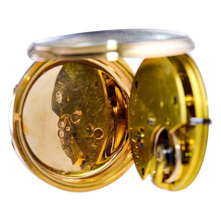 Rob Crook 18 Karat Yellow Gold Open Faced Keywind Pocket Watch, circa ...