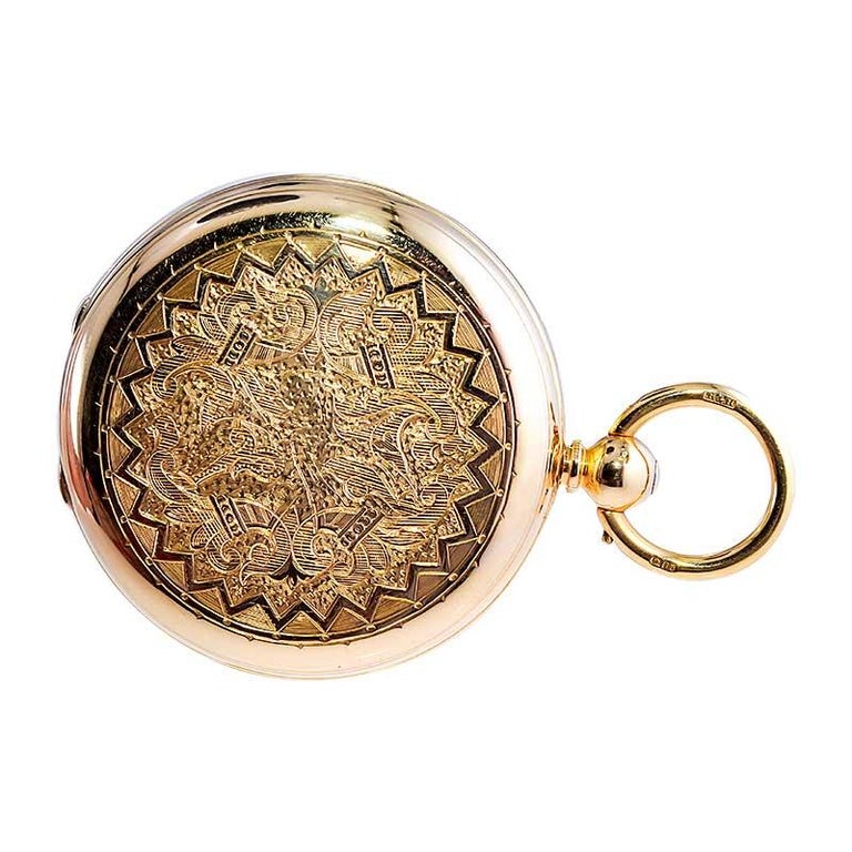 Rob Crook 18 Karat Yellow Gold Open Faced Keywind Pocket Watch, circa ...