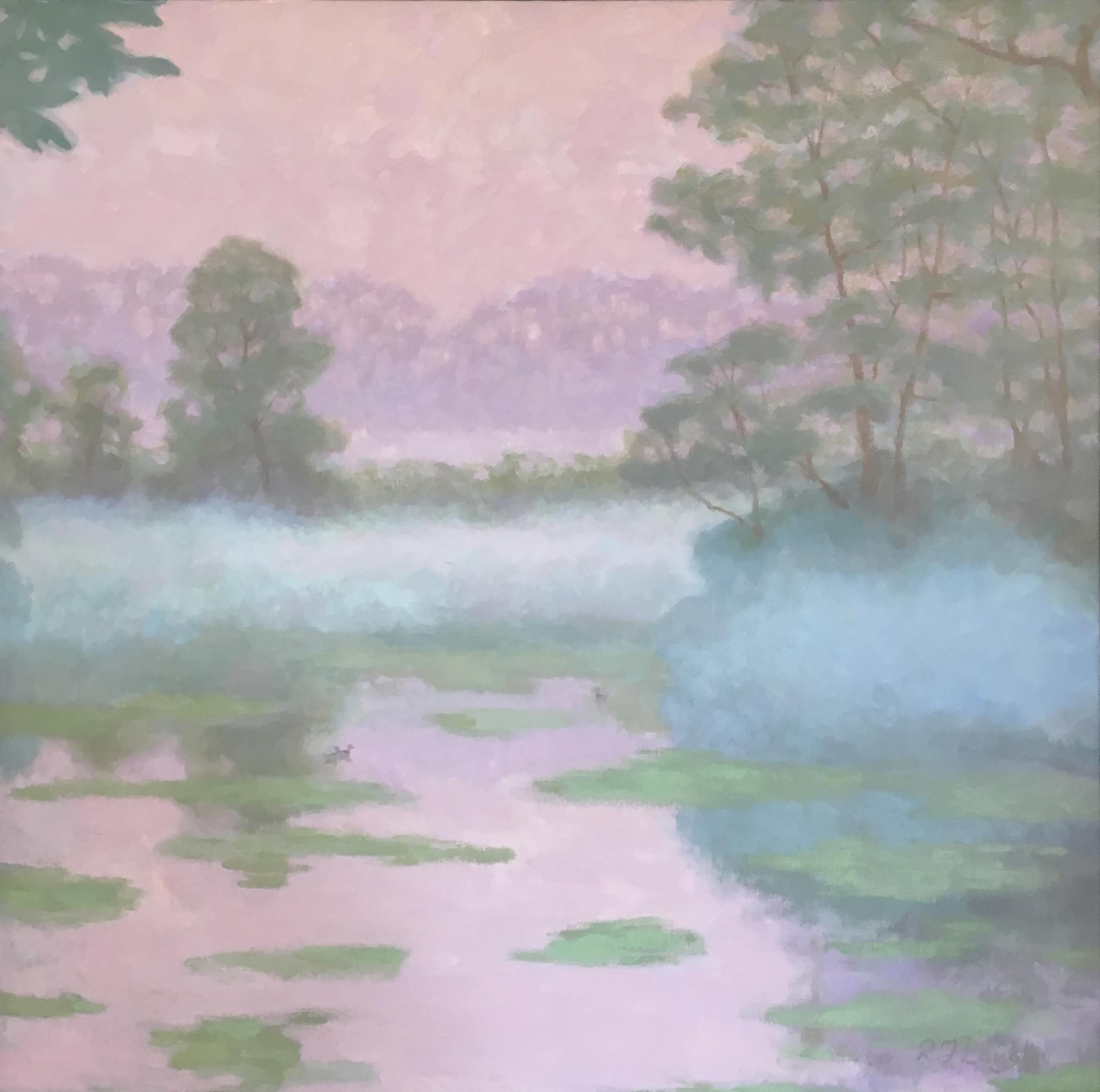 Rob Longley - 'Spring', Abstract Contemporary Landscape Acrylic ...