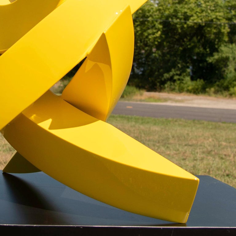 Rob Lorenson - 'Yellow Eddy', abstract geometric aluminum indoor ...