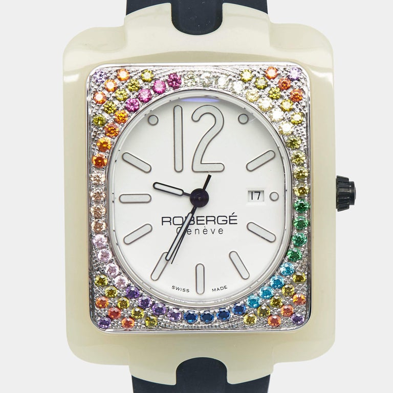 Robergé White Acetate Stainless Colored Crystals Altair Women's ...