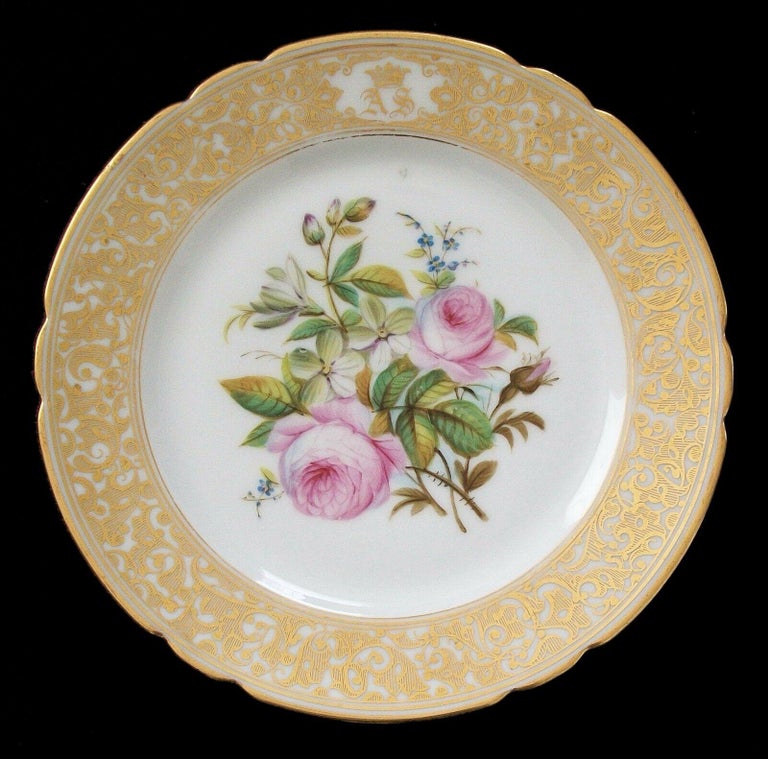 Robert À Paris, Porcelain Cabinet Plates, Royal Monogram, France, C ...