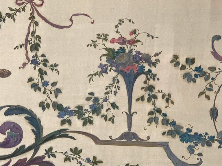 Robert Adam Style Painted Interior Architectural Panel, Framed For Sale ...