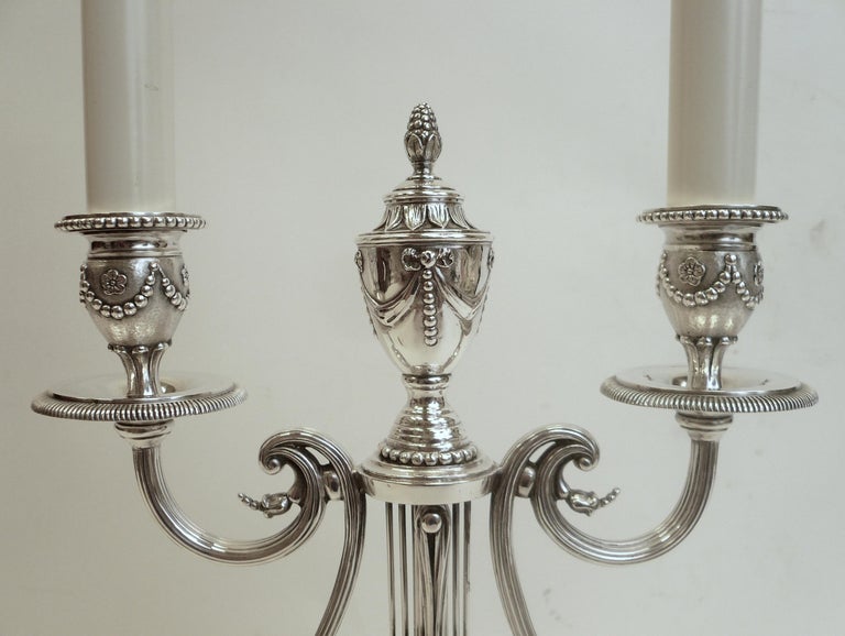 Robert Adam Style Silvered Bronze Table Lamp by E.F. Caldwell For Sale ...