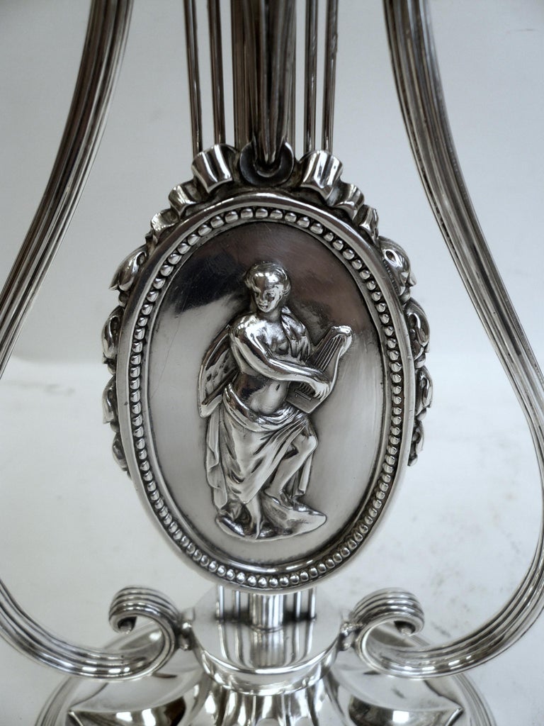 Robert Adam Style Silvered Bronze Table Lamp by E.F. Caldwell For Sale ...