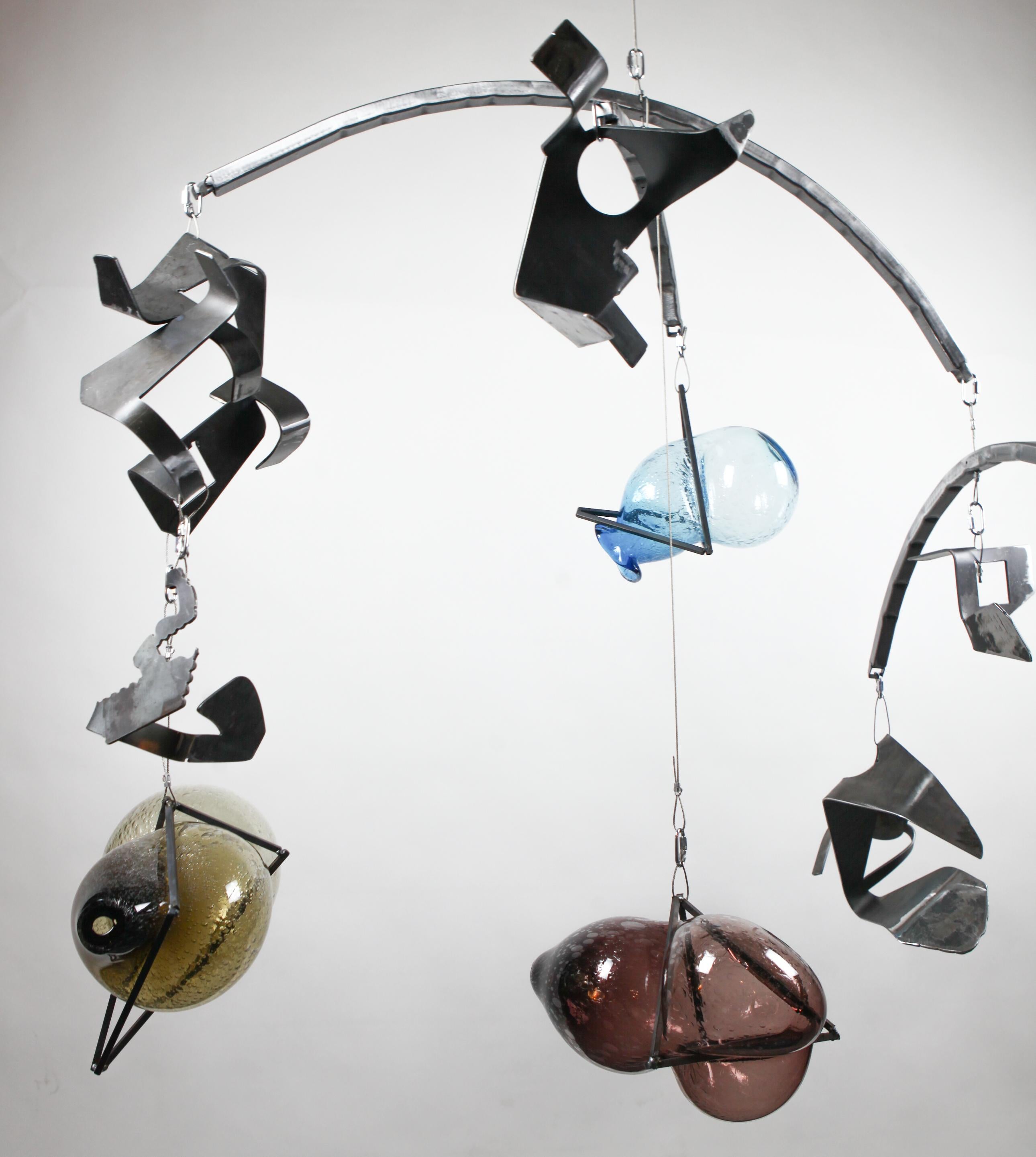 Robert Burch - The air below (blown glass clear transparent mobile ...