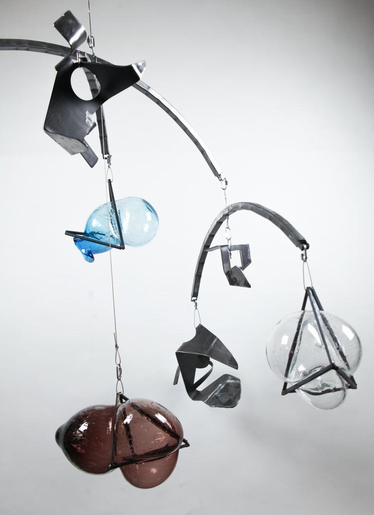 Robert Burch - The air below (blown glass clear transparent mobile ...