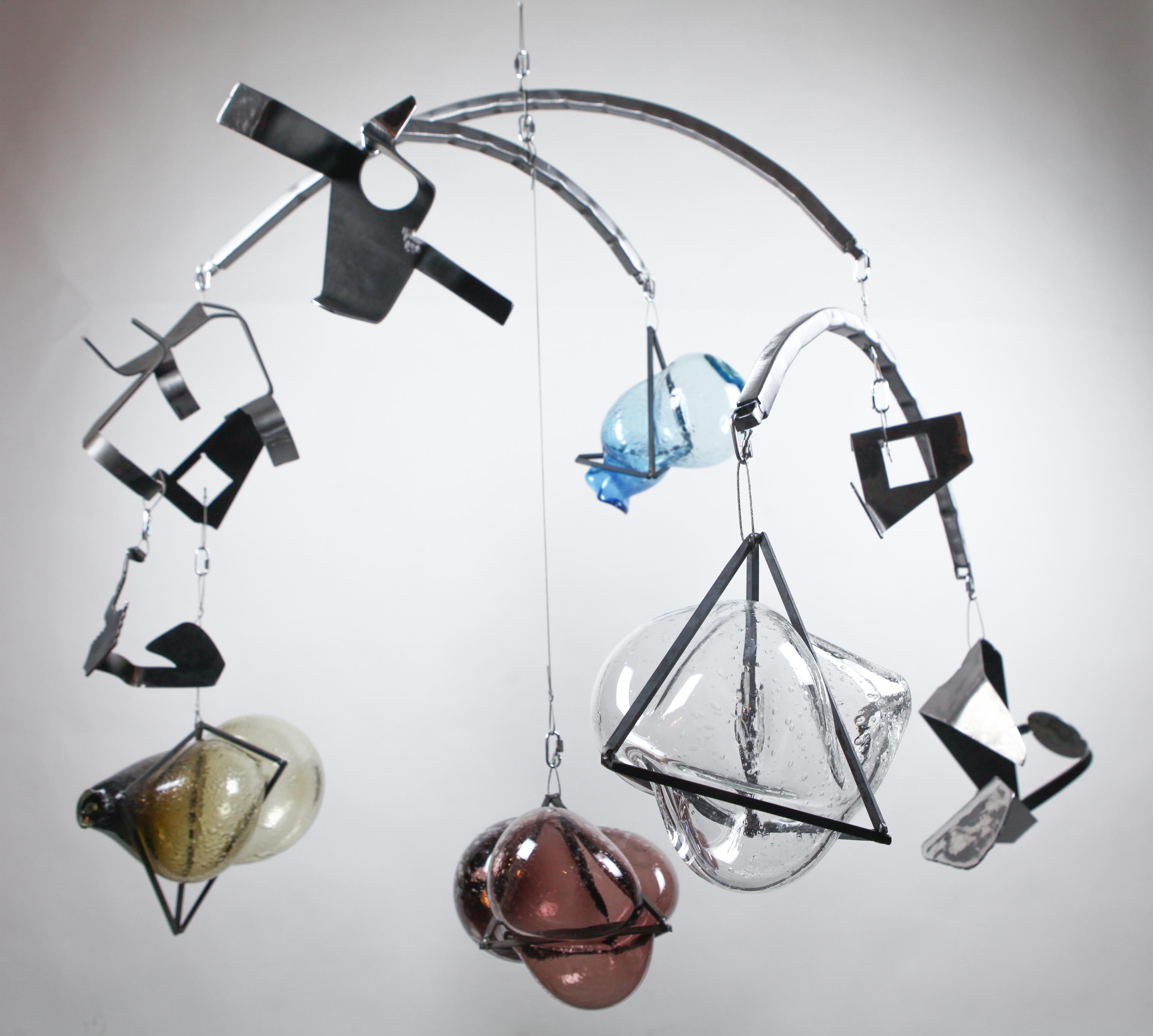 Robert Burch - The air below (blown glass clear transparent mobile ...