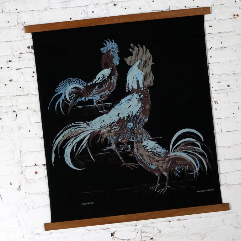 Robert Bushong Silkscreen Wall Scroll Chanticleer for Tom Tru Raymor ...