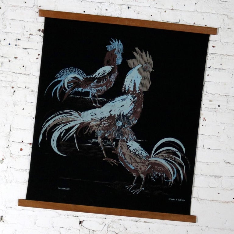 Robert Bushong Silkscreen Wall Scroll Chanticleer for Tom Tru Raymor ...