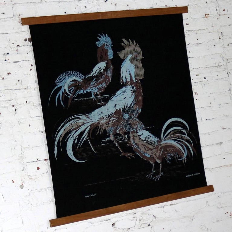 Robert Bushong Silkscreen Wall Scroll Chanticleer for Tom Tru Raymor ...