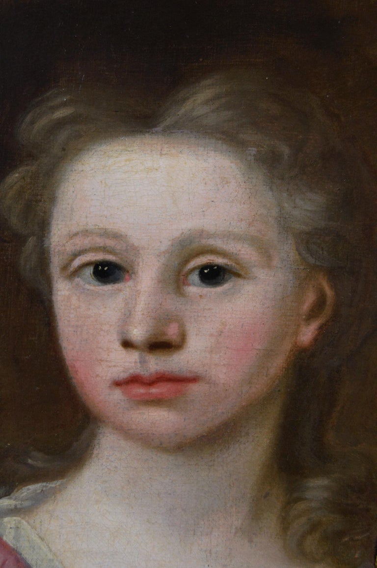 18th Century portrait oil painting of a girl with an orange For Sale at ...