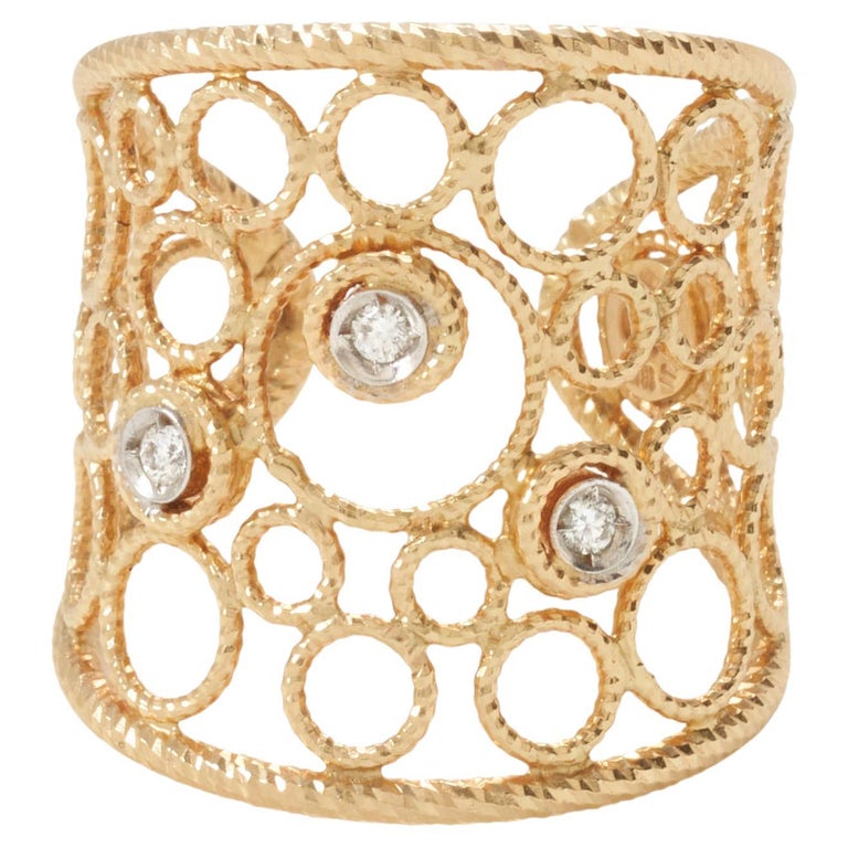Robert Coin Bollicine 18k Gold and Diamond Ring For Sale at 1stDibs