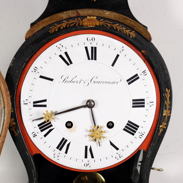 Robert and Courvoisier Clock Ebonized Wood Switzerland '700 For Sale at ...