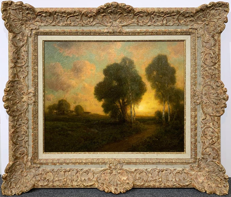 Robert Crannell Minor - Evening Sky, Tonalist Landscape Sunset Painting ...