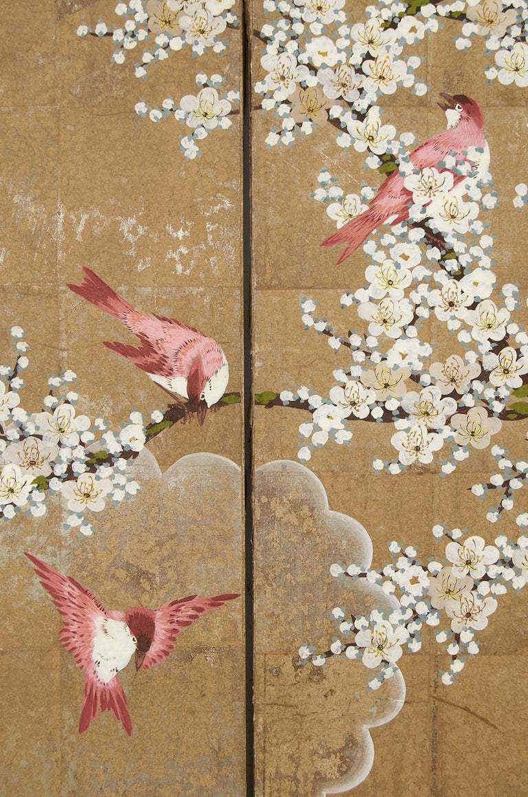 Robert Crowder Chinoiserie Four Panel Screen Flora and Fauna at 1stDibs
