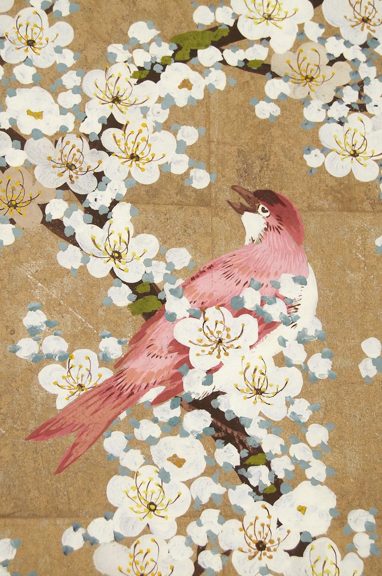 Robert Crowder Chinoiserie Four Panel Screen Flora and Fauna at 1stDibs