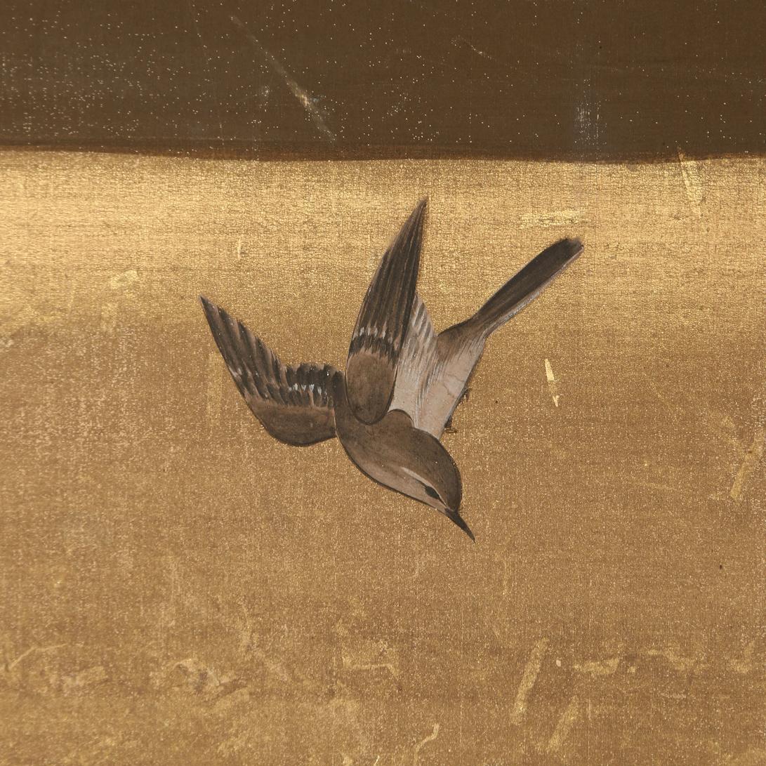 Robert Crowder Four Panel Hand Painted Screen For Sale at 1stDibs
