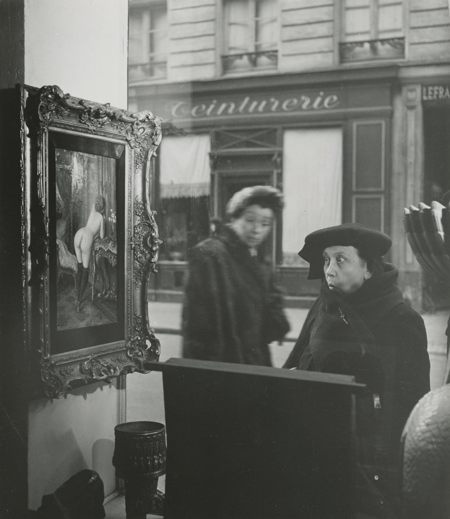 Robert Doisneau - Woman Registering Shock at a Painting of a Nude in ...