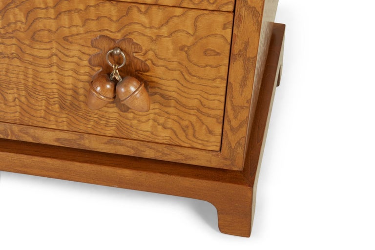 Robert Dorr, Jr. for Johan Tapp American Mid-Century Burl Oak 3-Drawer ...