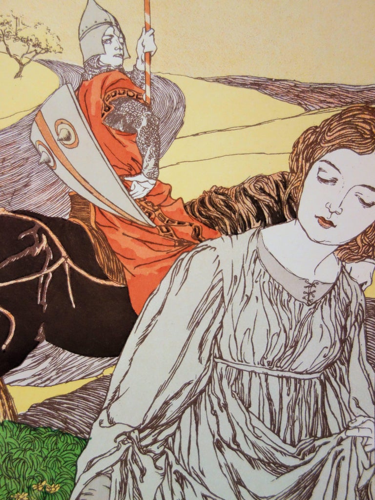 Robert Engels - Two Women and a Knight - Original lithograph (1897/98 ...