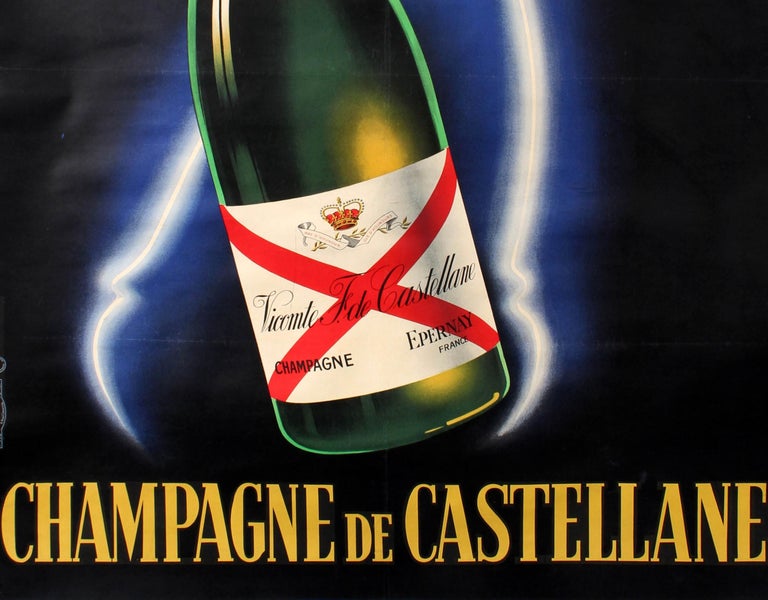Robert Falcucci - Original Vintage Champagne De Castellane Poster By ...