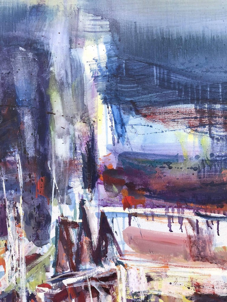 Robert Freiman - Large Abstract Harbor Scene For Sale at 1stDibs