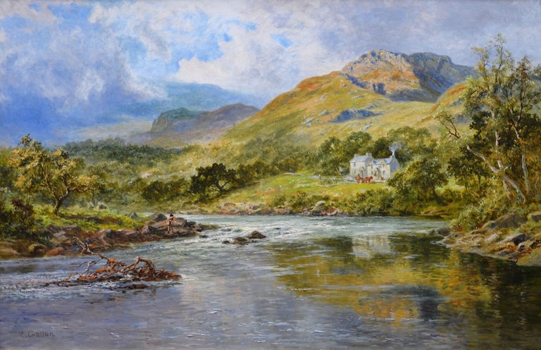Robert Gallon - The Fish Inn, Lledr Valley - 19th Century Landscape Oil ...