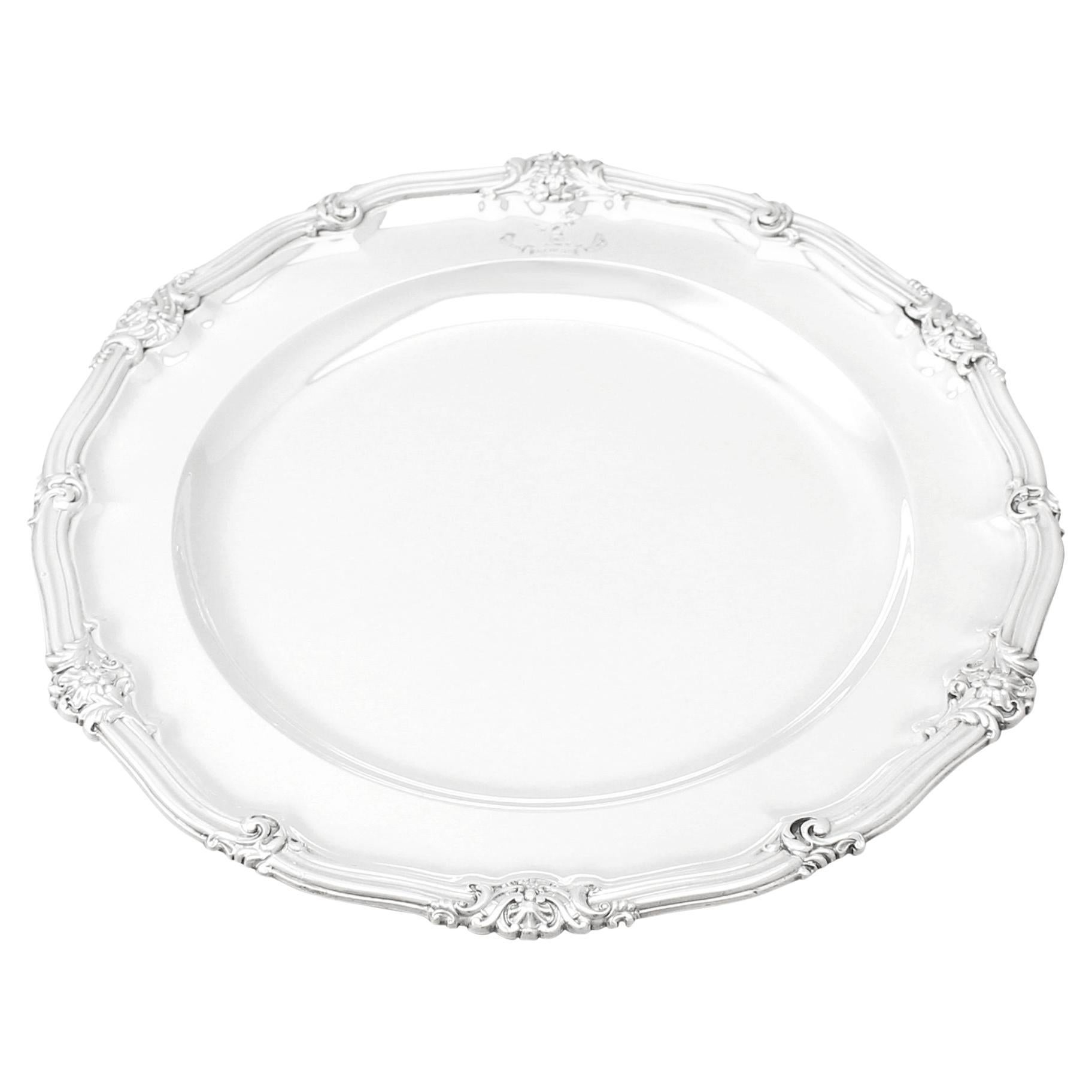 Rose Point Sterling Plate For Sale at 1stDibs