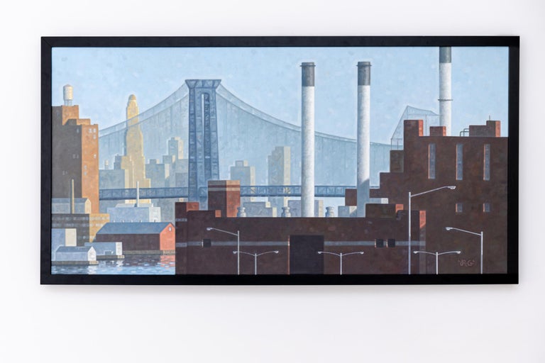 Robert Goldstrom - East River, Con Ed, Panorama (Cityscape of Brooklyn ...