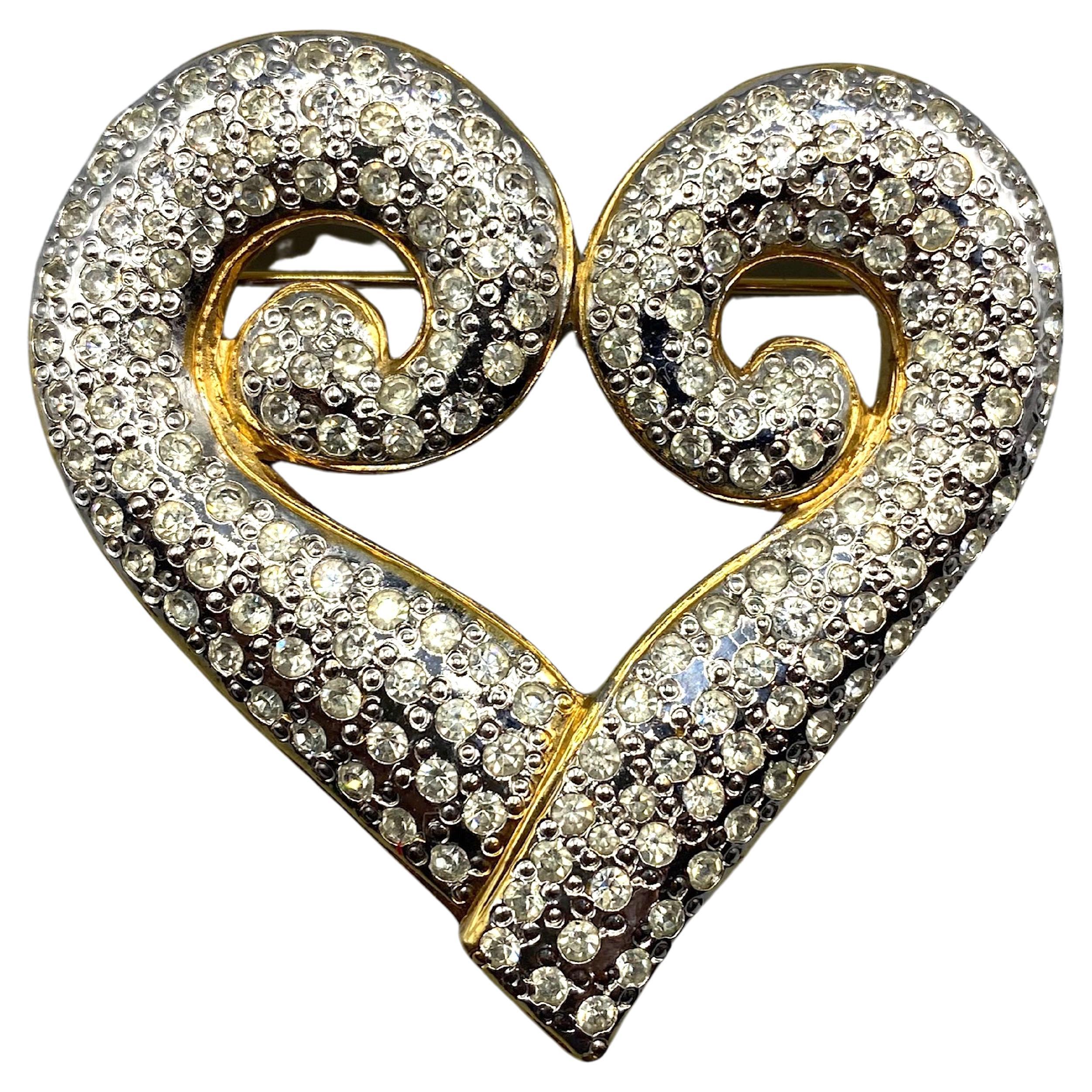 Robert Goosens for Yves Saint Laurent Gold Brooch For Sale at 1stDibs