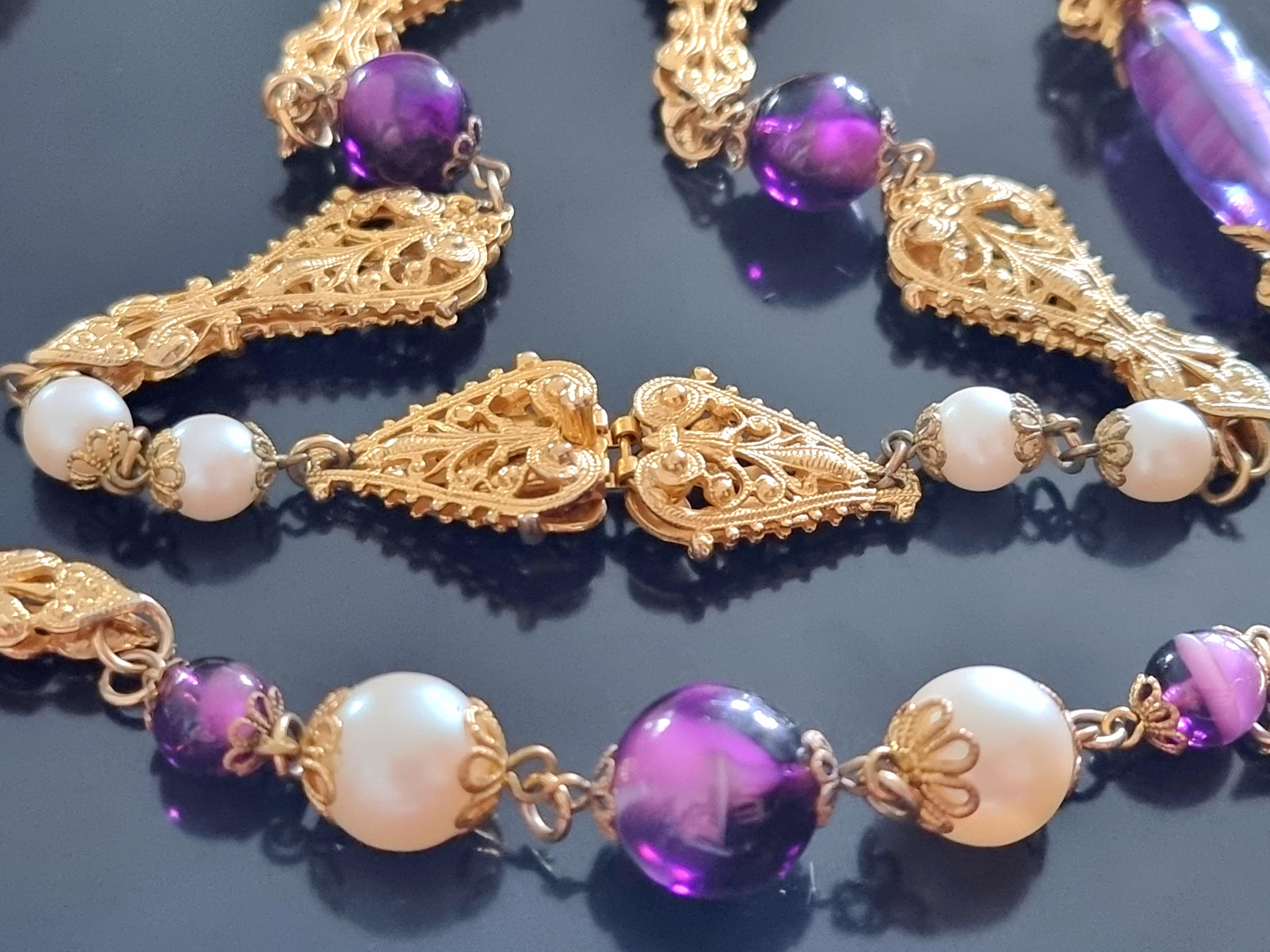 Robert GOOSSENS Paris, magnificent old NECKLACE, vintage, glass, High ...