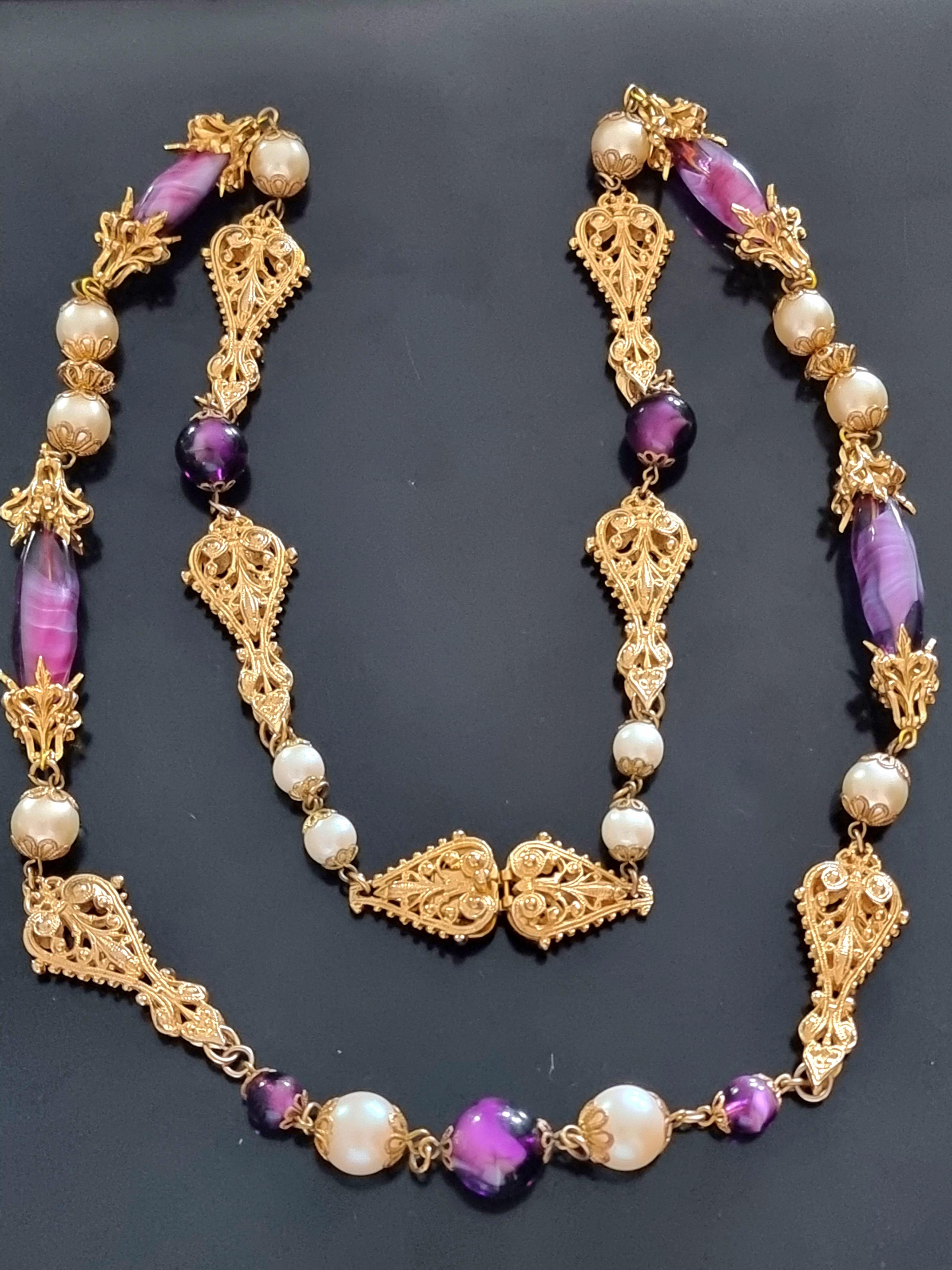 Robert GOOSSENS Paris, magnificent old NECKLACE, vintage, glass, High ...