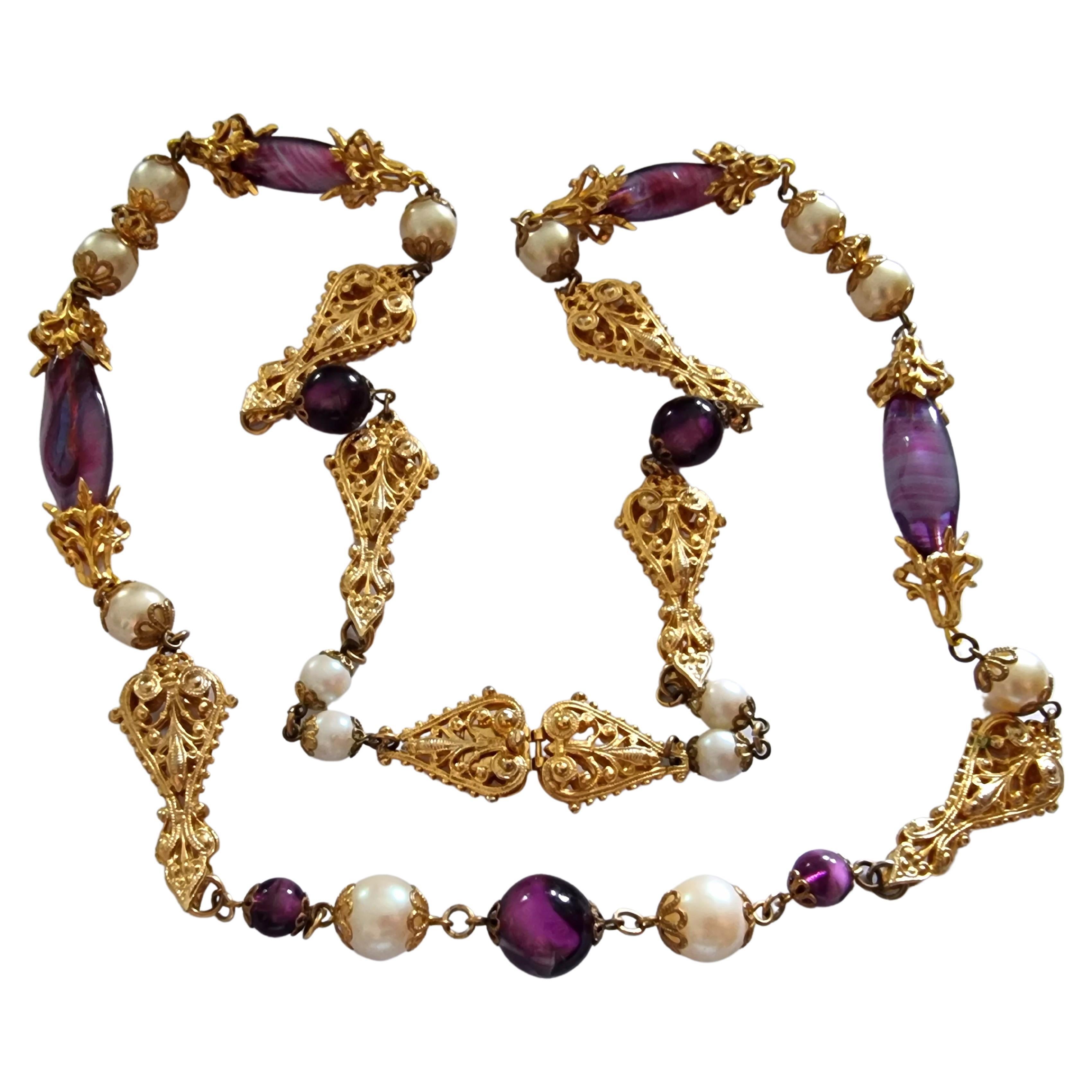 Robert GOOSSENS Paris, magnificent old NECKLACE, vintage, glass, High ...