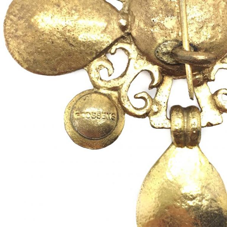 Vintage Maison Goossens Paris Pâte de Verre Byzantine Inspired Brooch ...