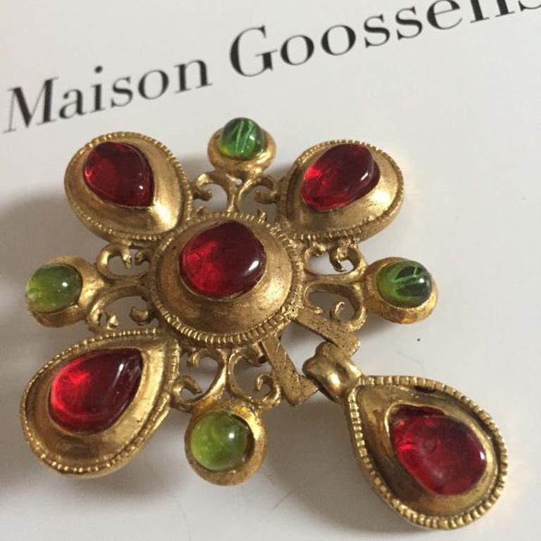 Vintage Maison Goossens Paris Pâte de Verre Byzantine Inspired Brooch ...