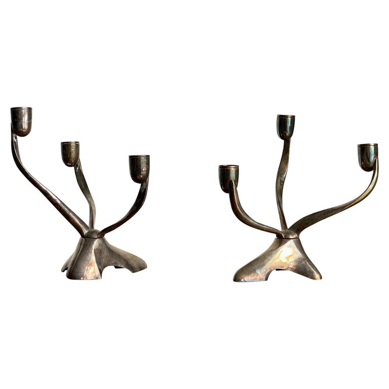 Robert H. Ramp, Adjustable Candelabras, Silver Plate, Reed and Barton ...
