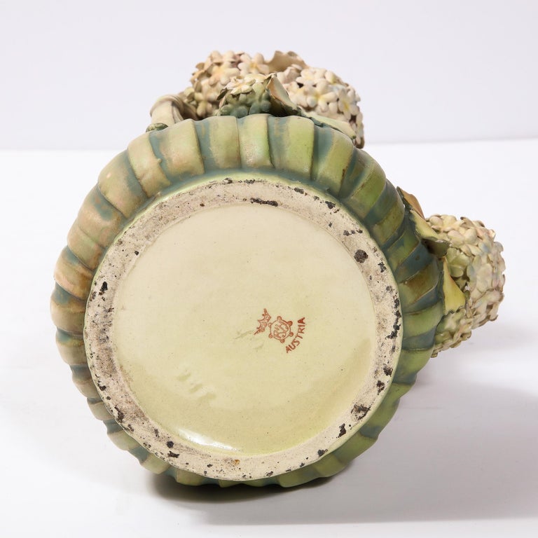 Robert Hanke Art Nouveau Porcelain Double Handled Hydrangea Motif ...