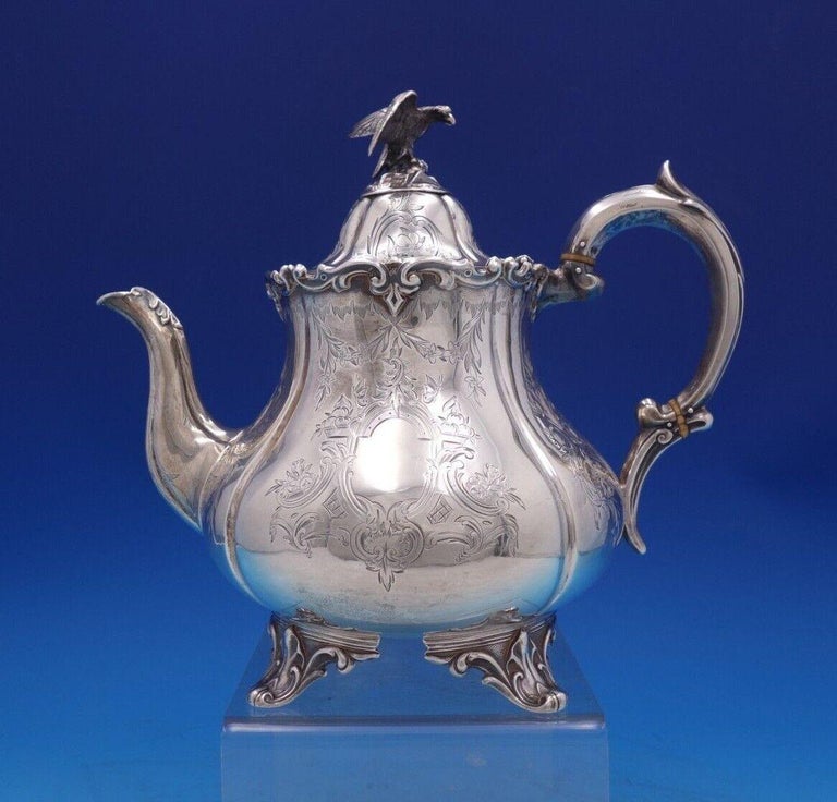 Robert Harper English Victorian Sterling Silver Tea Set 4pc w/Bird SP ...