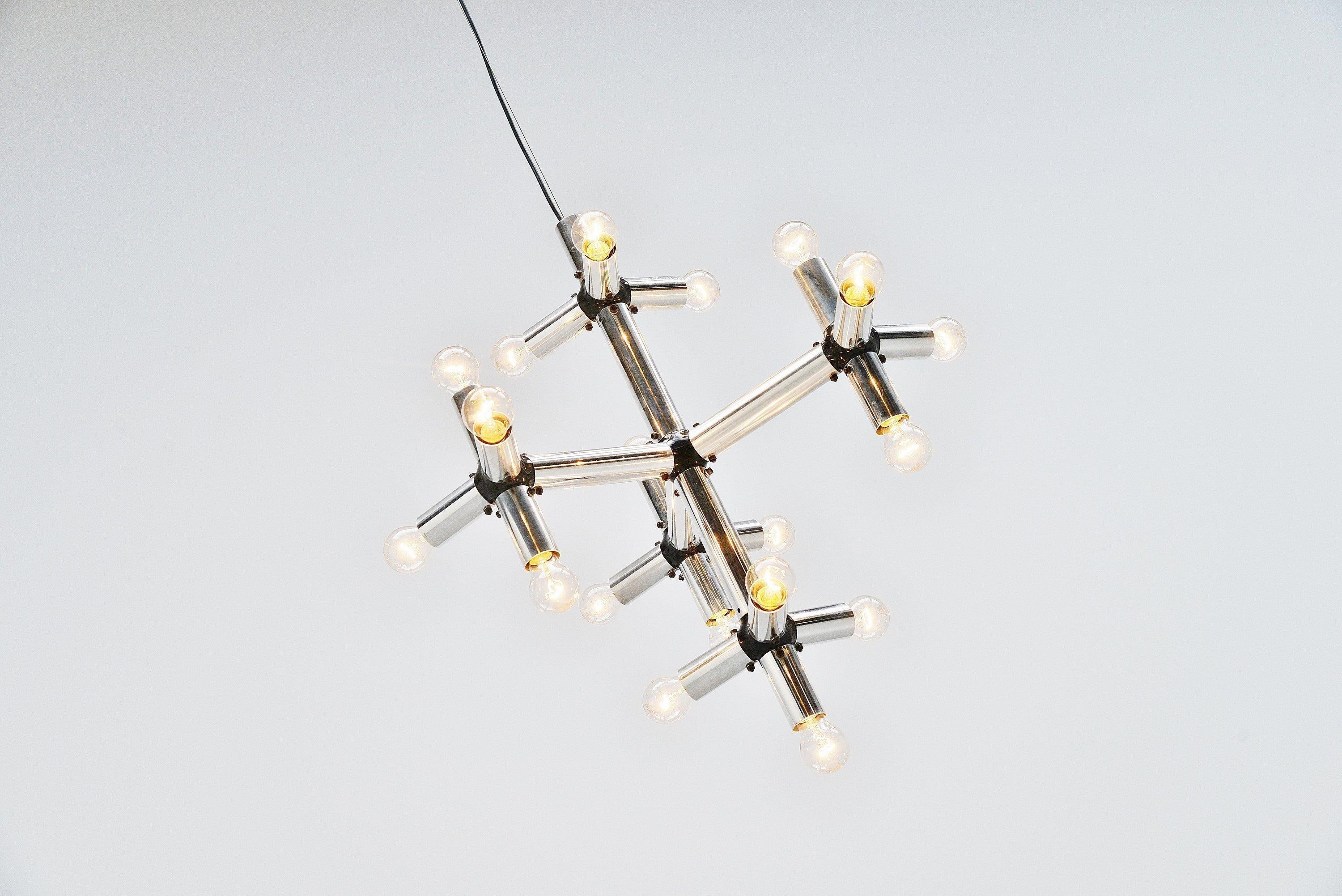Robert Haussmann Chandelier Lichtstruktur Swiss Lamp, 1969 at 1stDibs