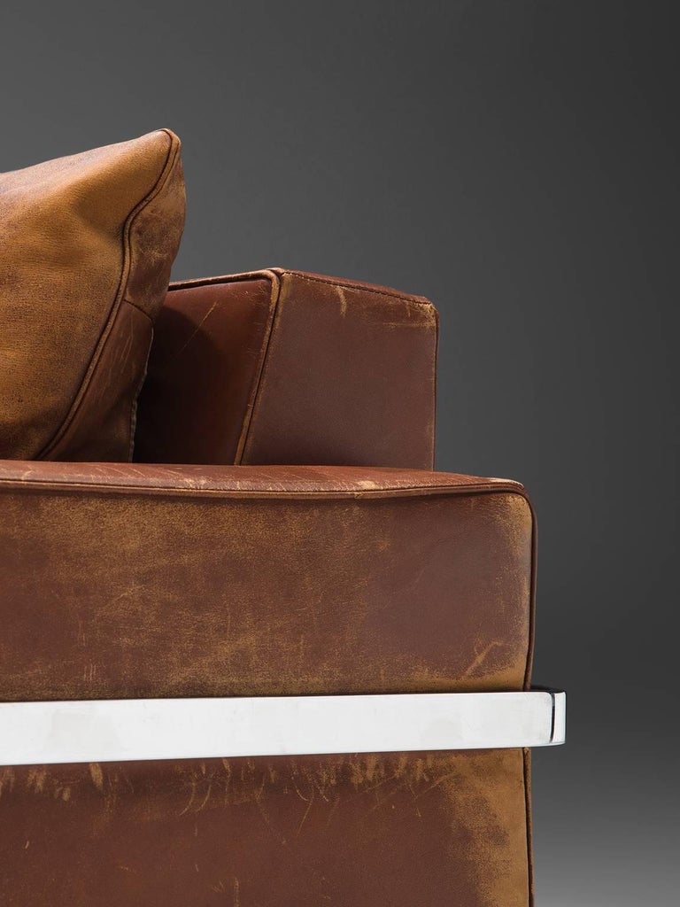 Robert Hausmann Pair of Cognac Leather Lounge Chairs for De Sede For ...