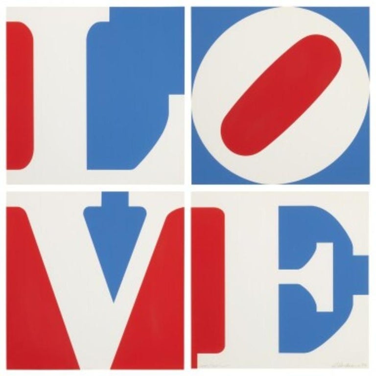 "Four Panel Love (Sheehan 75)" Robert Indiana, Pop Art Bold Lettering ...
