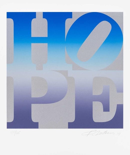 Robert Indiana - Shalom Pax Paix, The Tel Aviv Peace silkscreen on ...