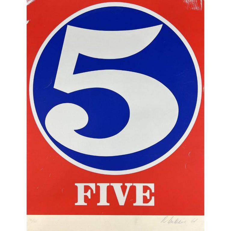 Robert Indiana - Robert Indiana - Five, from Numbers - Hand Signed ...