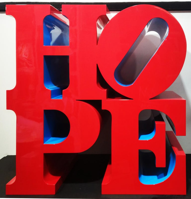 Robert Indiana - HOPE (RED/BLUE) SCULPTURE For Sale at 1stDibs
