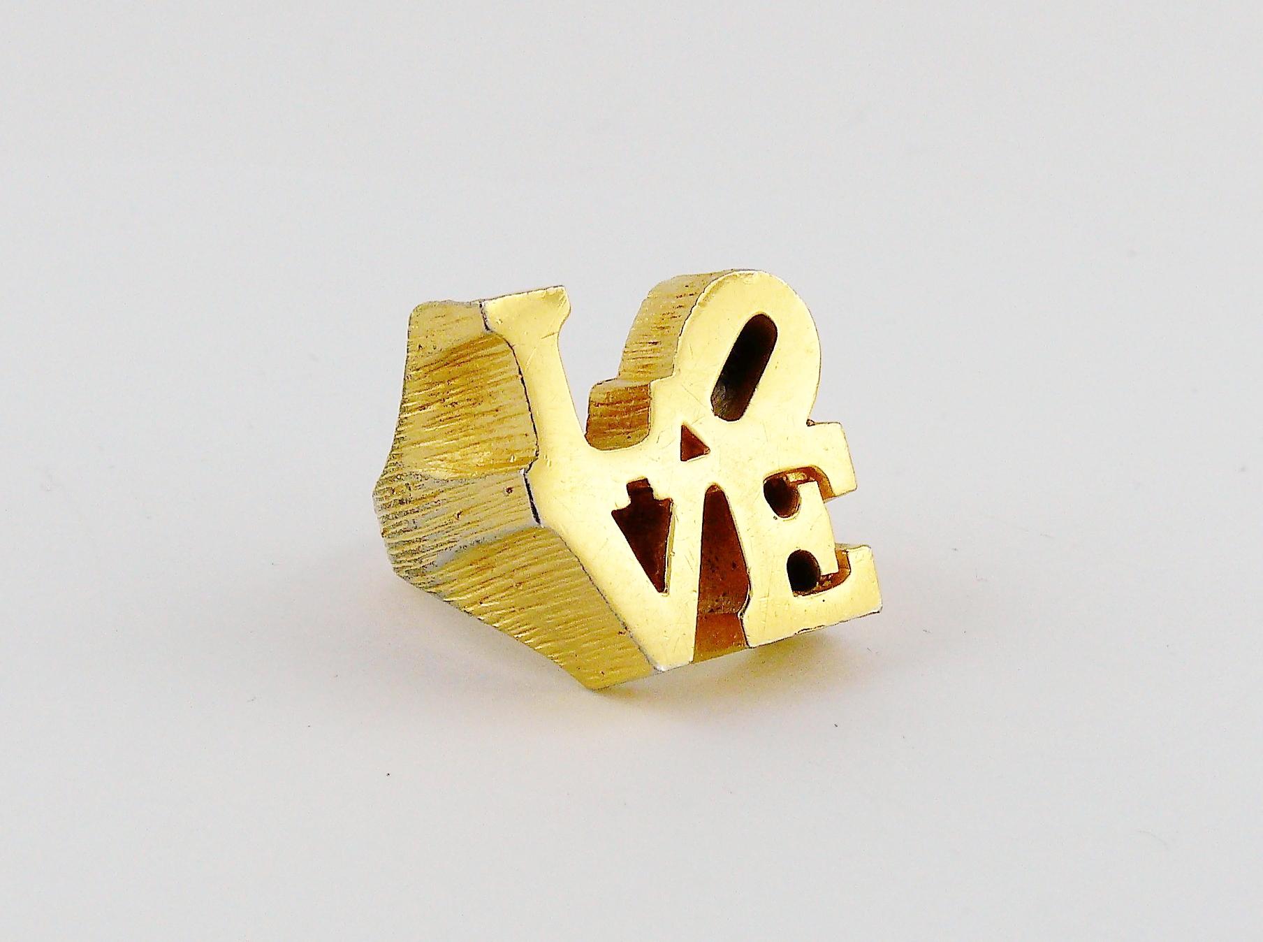 Robert Indiana Vintage Iconic Gold Toned Love Signet Ring at 1stDibs ...