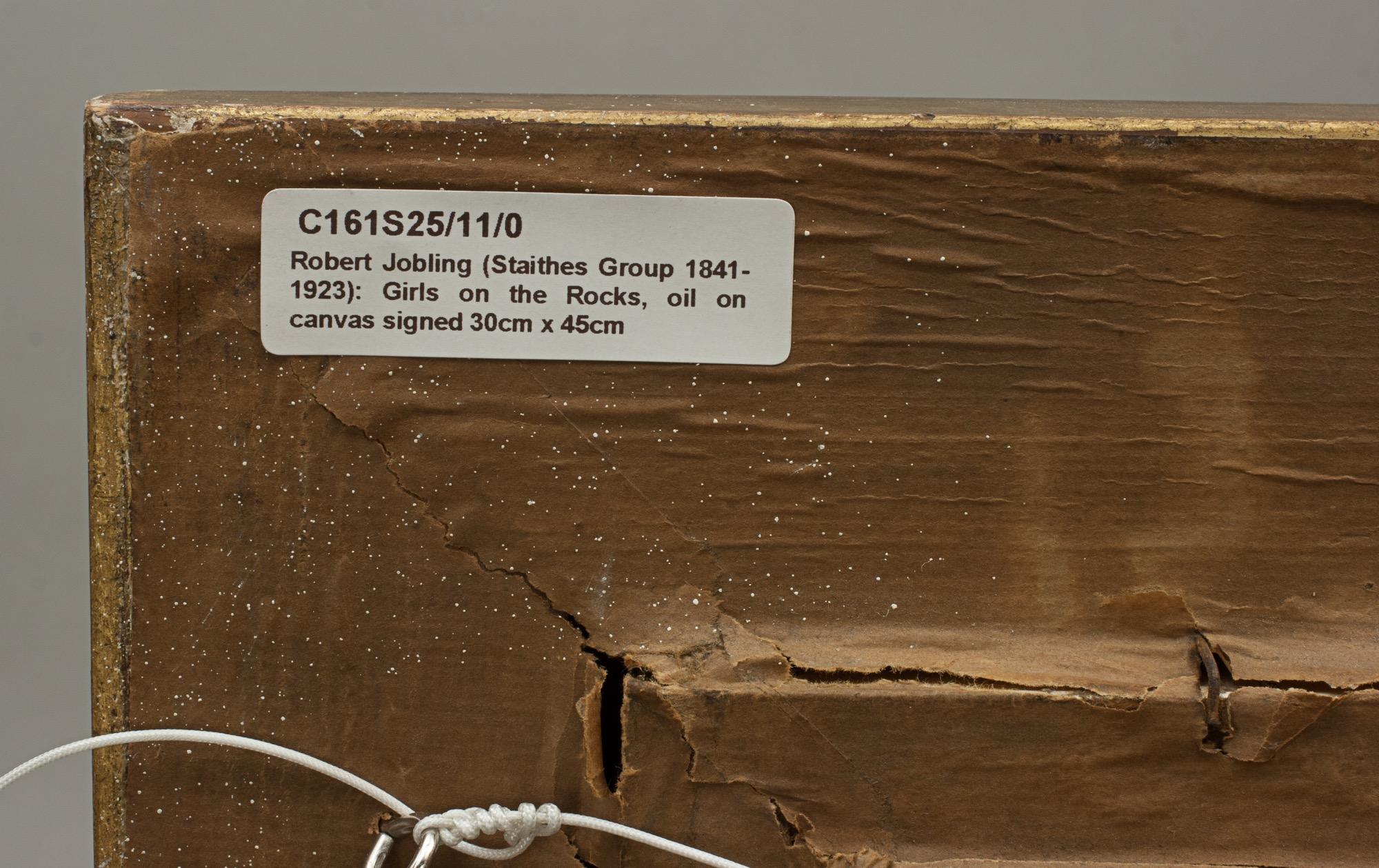 Robert Jobling Oil on Canvas of Two Girls on the Rocks For Sale at 1stDibs