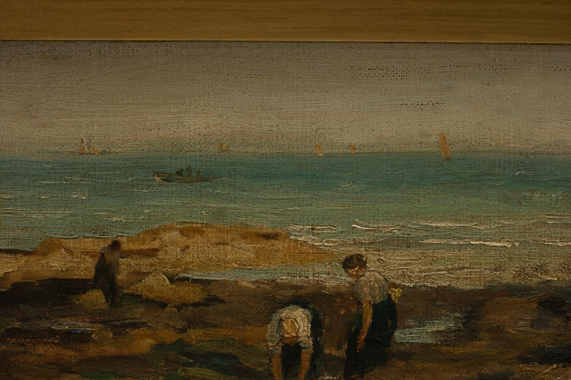 Robert Jobling Oil on Canvas of Two Girls on the Rocks For Sale at 1stDibs